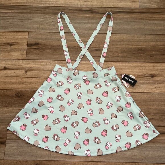 Sanrio | Skirts | Sanrio Hello Kitty X Pusheen Suspender Mini Skirt Sz ...